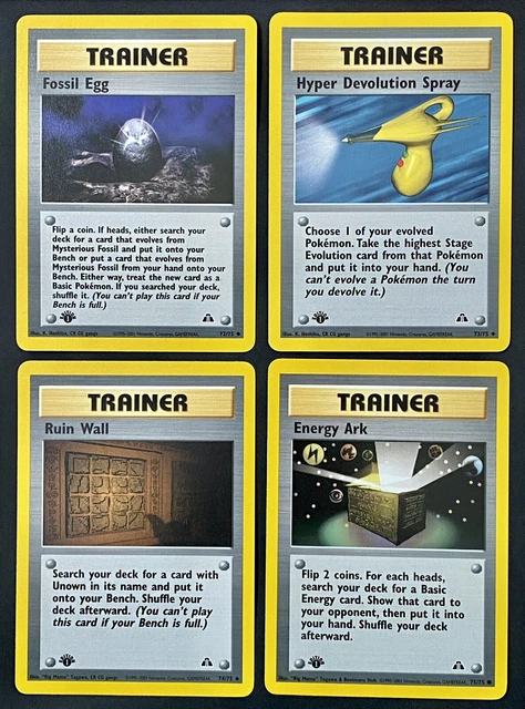 1ST EDITION COMPLETE Pokémon TCG Trainer Cards Neo Discovery 72/75-75/ ...