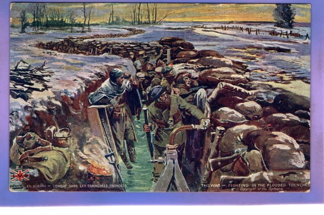 WW1 WAR BRITISH Army In Flooded Trench Belgium Chocolate Advert ...