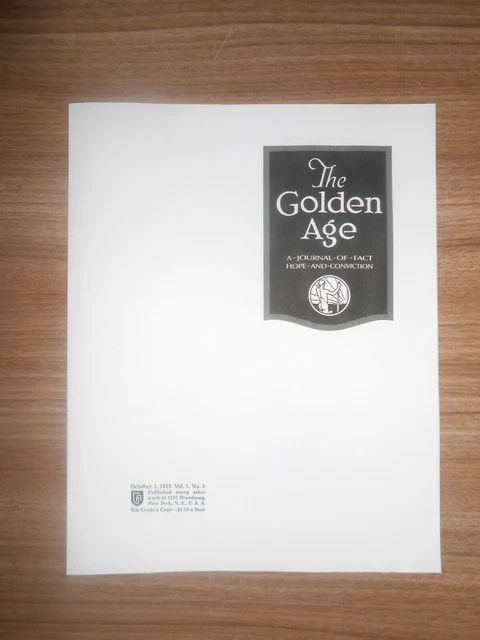 THE GOLDEN AGE MAGAZINE 1919 PREMIER NUMÉRO (Reproduction parfaite ...