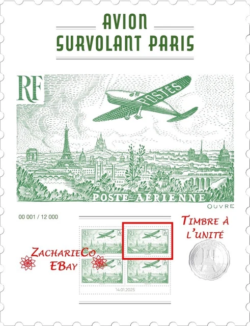 AFFICHE POSTE AÉRIENNE Salon Philatélique de Printemps 2025 - Timbre à ...