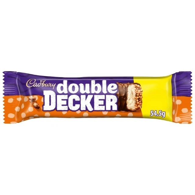 CADBURY DOUBLE DECKER Chocolate Bars 48 x 54.5g Nougat & Chocolate Bulk ...
