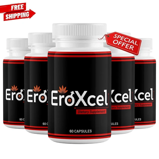 (5 PACK) EROXCEL Capsules for Men Ero Xcel Enhancement Pills for Male ...