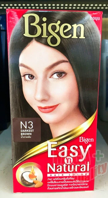 BIGEN EASY AND Natural Hair Color Dye N3 Darkest Brown Permanent Long ...