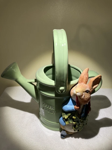 TELEFLORA 2007 BEATRIX Potter 3D Peter Rabbit Green Watering Can Vase ...