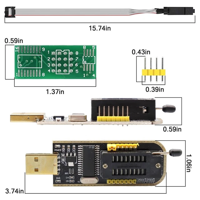 FOR EEPROM PROGRAMMER Kit with For CH341A For USB Interface and For ...