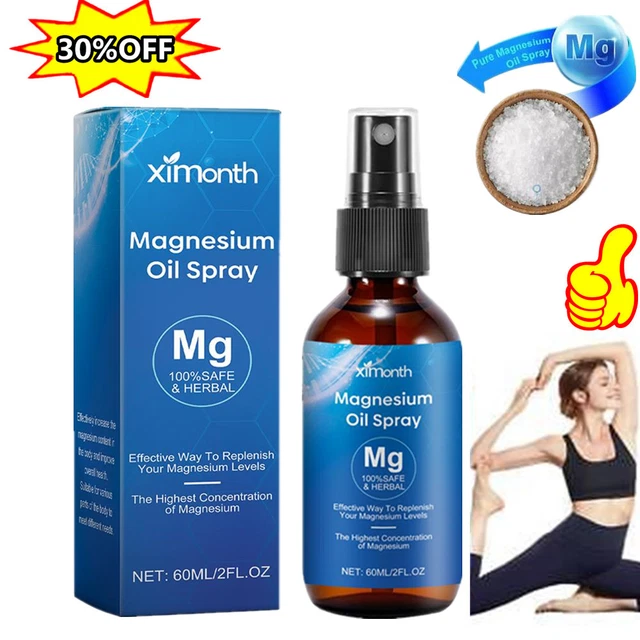 PURE MAGNESIUM OIL Spray - 100% Pure & Natural Magnesium Oil Spray 60ml ...