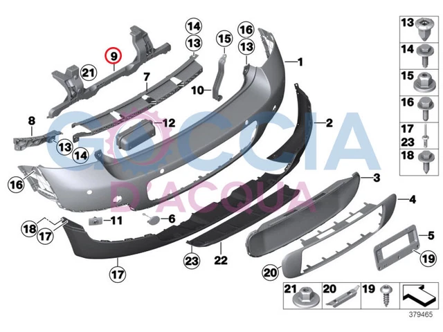 GENUINE MINI COUNTRYMAN R60 R61 Paceman Rear Bumper Center Guide ...