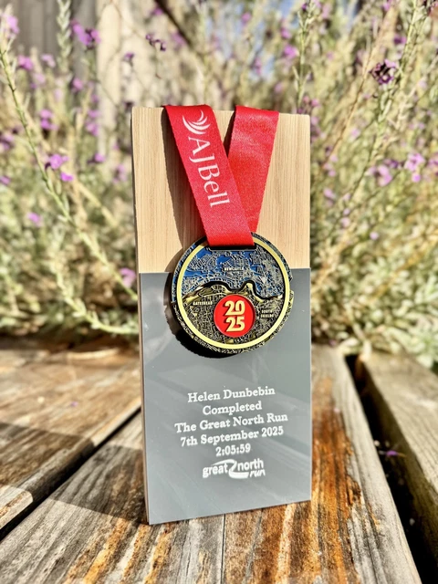 GREAT NORTH RUN 2025 Trophy Medal Made From Solid Oak Engraved and ...