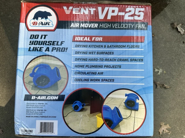 B-AIR VENT VP-25 High Velocity Fan Air Mover 1/4 HP Water Damage ...