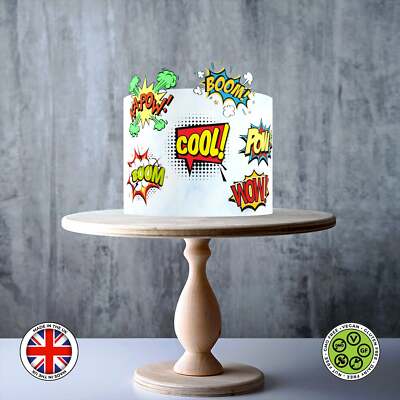 COMIC SOUND EFFECTS Pop Art edible cake topper decoration ICING / WAFER ...