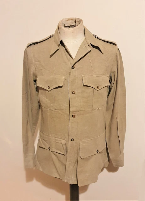 ORIGINAL WW2 BRITISH Army Officer North African Desert Rats Aertex ...