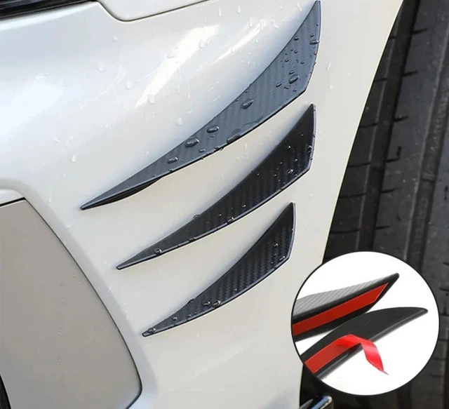 6X GLOSS BLACK Car Front Bumper Lip Splitter Fins Body Spoiler Canards ...