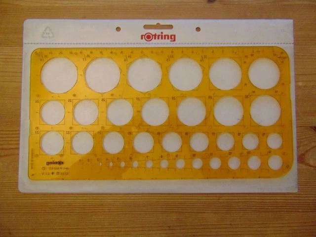 ROTRING ART R 840 632 Drawing Circle Template From 1.0mm To 36mm Made ...