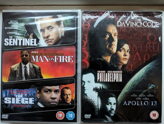 APOLLO 13/PHILIDELPHIA/DA VINCI Code/Sentinel/Man on Fire/Siege (DVD ...