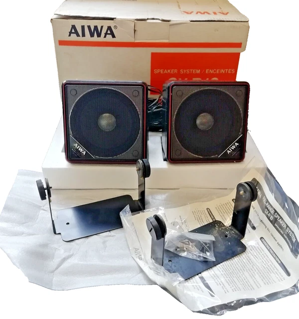 AIWA SPEAKER SYSTEM Sx-R10 Black Speakers With Bracket 8Ohm 35W £9.99 ...