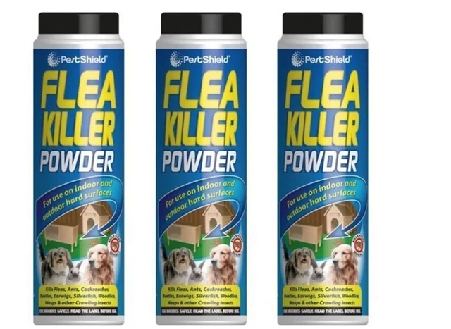 3X FLEA KILLER Powder Flea Treatment for Indoor & Outdoor Crawling ...