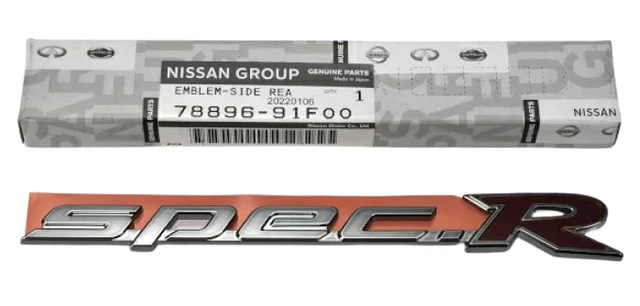 NISSAN GENUINE SILVIA S15 Spec R Rear Side Dark Chrome Emblem 78896 ...