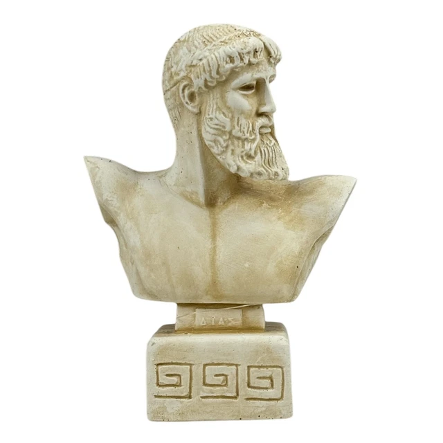 GREEK ROMAN KING God Zeus Jupiter Bust Head Hard Plaster Statue ...
