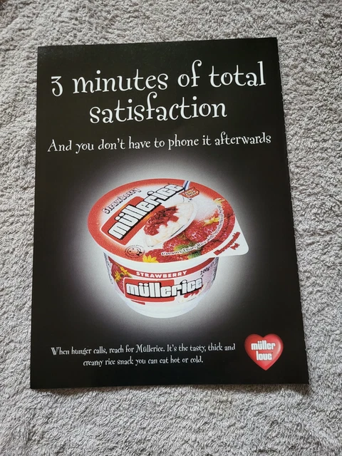 (TPQ160) ADVERT/POSTER 11X8& Muller Rice Strawberry : 3 Minutes Of ...