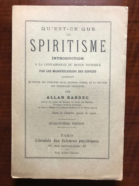 QU'EST CE QUE le Spiritisme - Allan Kardec - c 1900 EUR 30,00 - PicClick FR