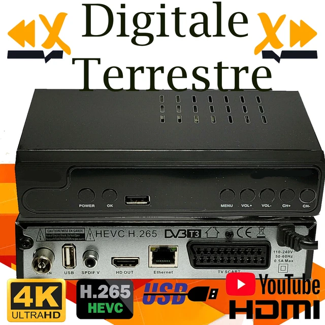 DECODER DIGITALE TERRESTRE GoSat DVB T2 H265 10BIT HDMI Scart Lingua Italiana ★ EUR 27,87 ...