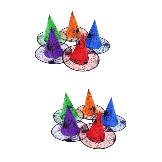 2 COUNT HALLOWEEN Hat Carnival Witch Multi-function Festival Witches ...