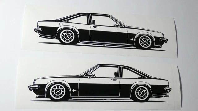 OPEL MANTA B sticker Opel Manta B tuning 2x sticker/adesivo nero nuovo ...