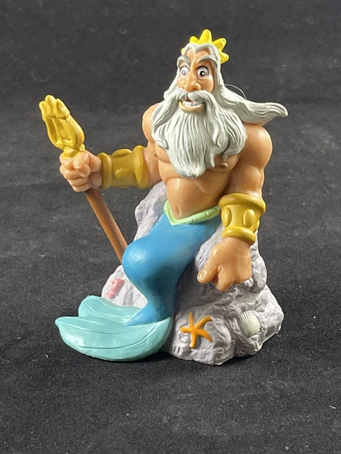 DISNEY THE LITTLE Mermaid King Triton Merman Figure Figurine. 4 inches ...