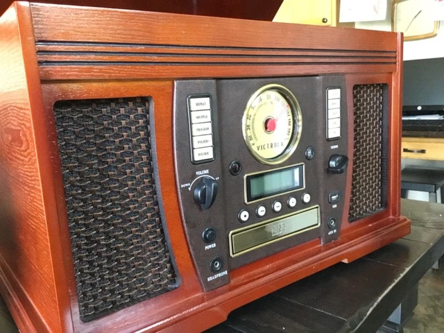 VICTROLA VTA-600B-ESP 8-IN-1 Nostalgic Record Player with Turntable ...