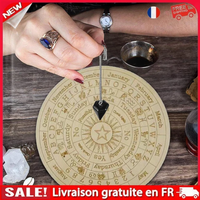 PLANCHE À PENDULE de divination en bois, avec étoiles, lune, astrologie ...
