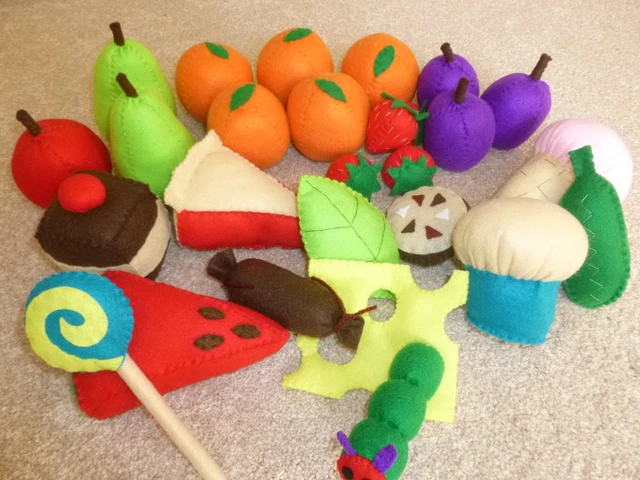 SALE-THE VERY HUNGRY Caterpillar LARGE story telling sack- felt food ...