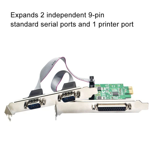 PCI E TO 2 Serial 1 Parallel Port Printer Card Expansion Converter Adapter 2 ZZ1 $33.12 ...