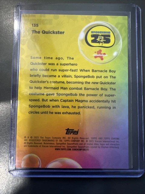 2025 TOPPS CHROME SpongeBob #135 The Quickster Bubblefractor /99 $123. ...