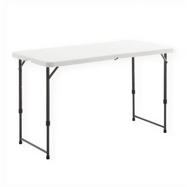 4 FOOT HEIGHT Adjustable Fold In Half Table With Carrying Handle Easy 4-foot-height-adjustable-fold-in-half-table-with-carrying-handle-easy