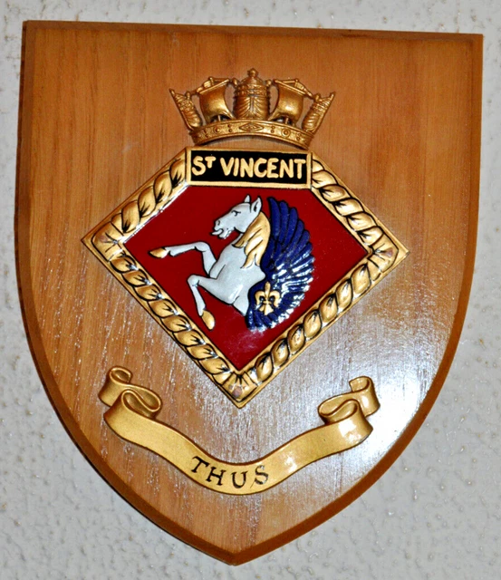 HMS ST VINCENT ward room shield plaque crest Royal Navy RN EUR 36,97 ...