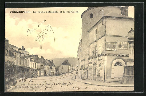 CPA VERMENTON, LA route nationale et le méridien EUR 7,00 - PicClick FR