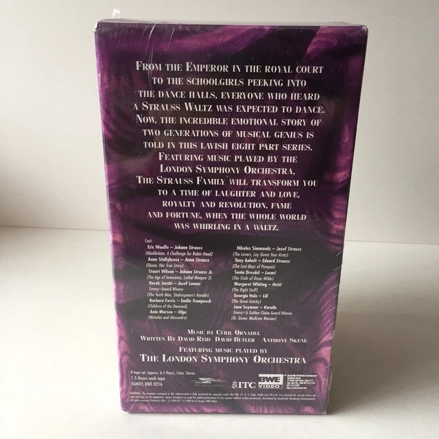 THE STRAUSS FAMILY NTSC VHS Video ITC Entertainment London Symphony ...