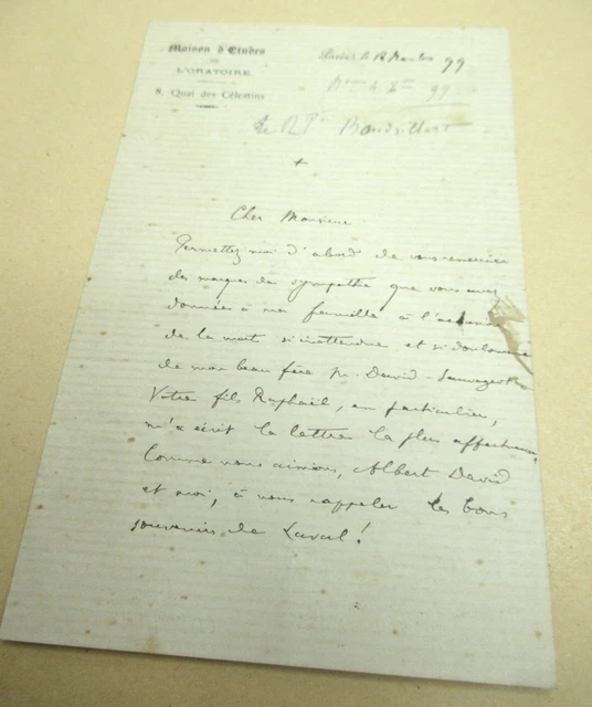 ALFRED BAUDRILLART AUTOGRAPHE Signé 1899 CARDINAL HISTORIEN ACADEMIE ...