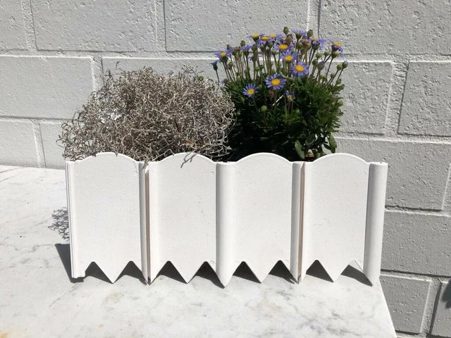 LAWN EDGE SHARK Tooth Fence White Set of 20 6.4m Bed Border Bezel £17. ...