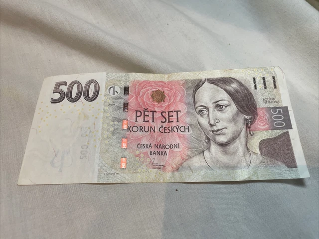 500 KORUN CESKYCH note Featuring BOZENA NEMCOVA Who Was A Czech Writer ...