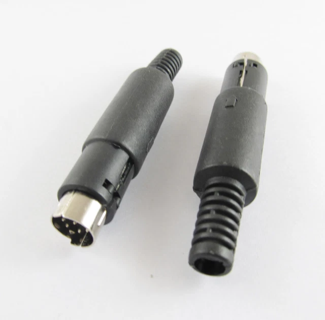 10X 8 PIN Mini DIN Mini-DIN Male Plug S-video Connector Adapter Plastic ...