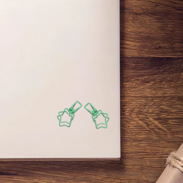 50 PCS METAL Five-pointed Star Clip Colored Paper Clips Small Cute for ...