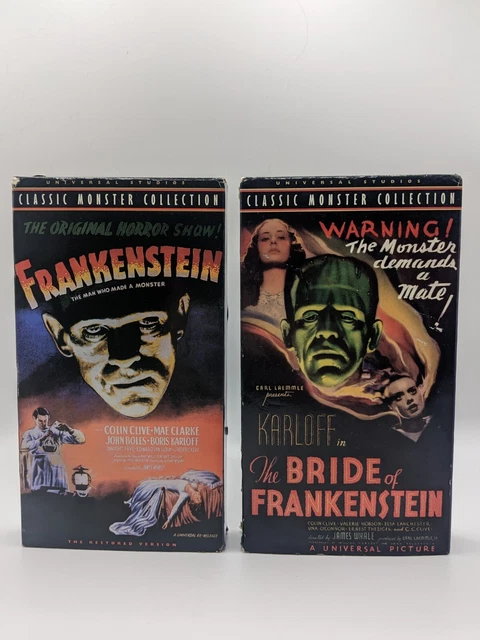 UNIVERSAL STUDIOS CLASSIC Monster Collection VHS LOT (2) Frankenstein ...