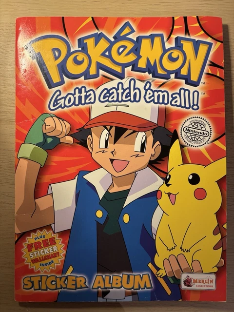 POKEMON VINTAGE MERLIN Sticker Album 1999 100% Complete Album & Poster ...