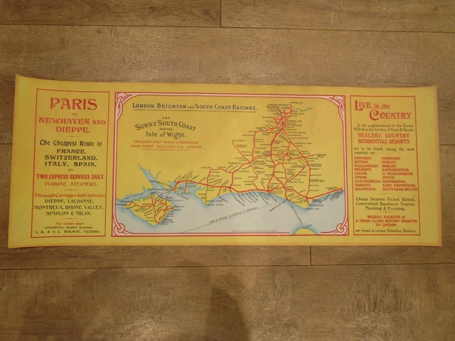 CARRIAGE MAP OF London Brighton and South Coast Railway routes £25.00 ...