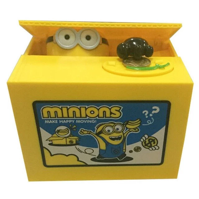 MINIONS PIGGY BANK automatic money coin steal electronic box plastic ...