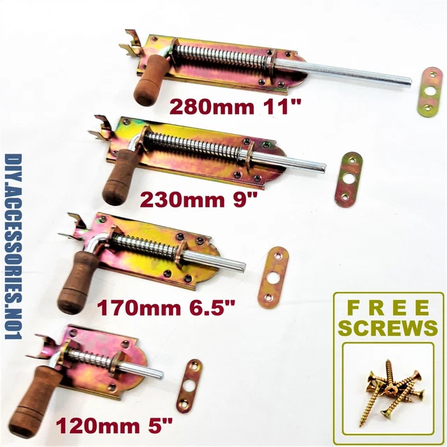 SPRING LOADED DROP Bolt Stable Door Gate Garage Garden Shed Heavy Duty ...