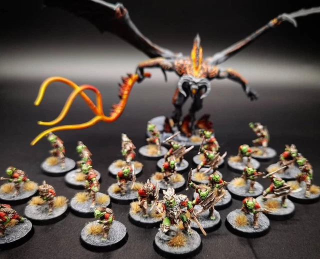 PRO-PAINTED MESBG LOTR Goblin Army with Balrog £373.88 - PicClick UK