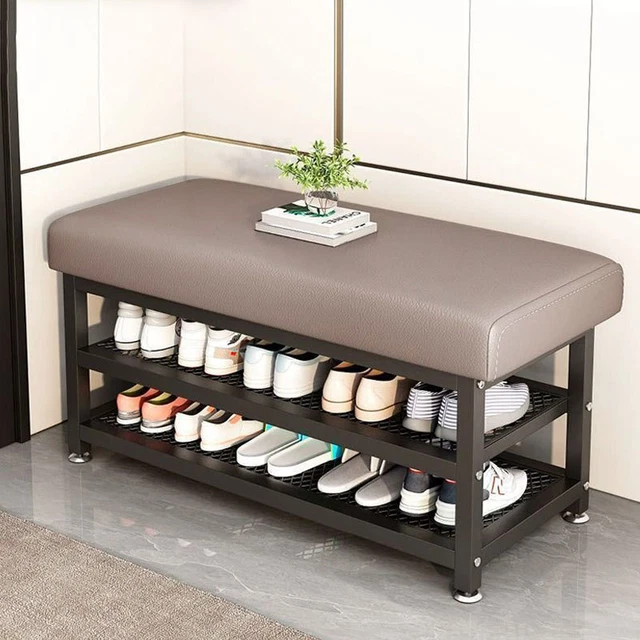 SHOE BENCH SHOE Storage Rack Cabinet Organiser with Cushion Padded Seat ...