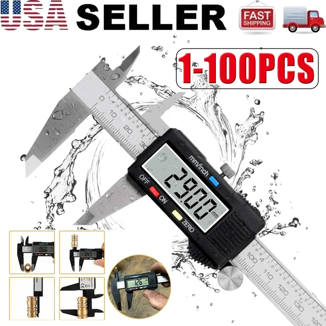 6& 150MM DIGITAL Caliper Micrometer LCD Gauge Vernier Electronic ...